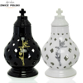 Znicze białe eleganckie - Znicze Artystyczne